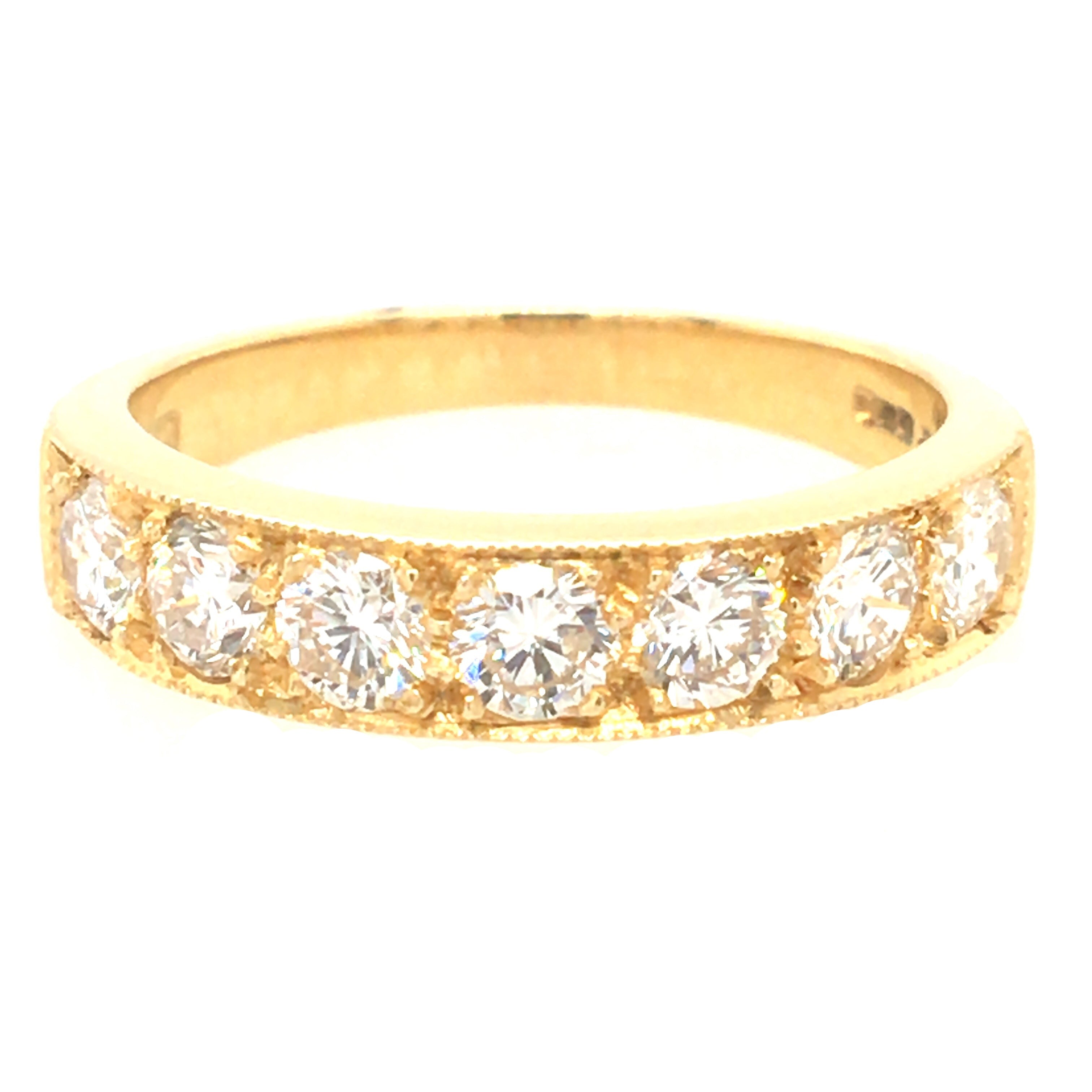 Diamond & 18ct Gold Mill Grain Wide Band Ring – Gregory & Co Jewellers